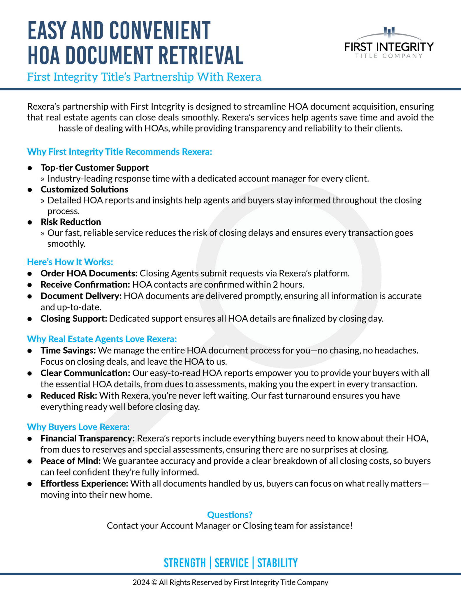 HOA Document Retrieval With Rexera - First Integrity Title Company