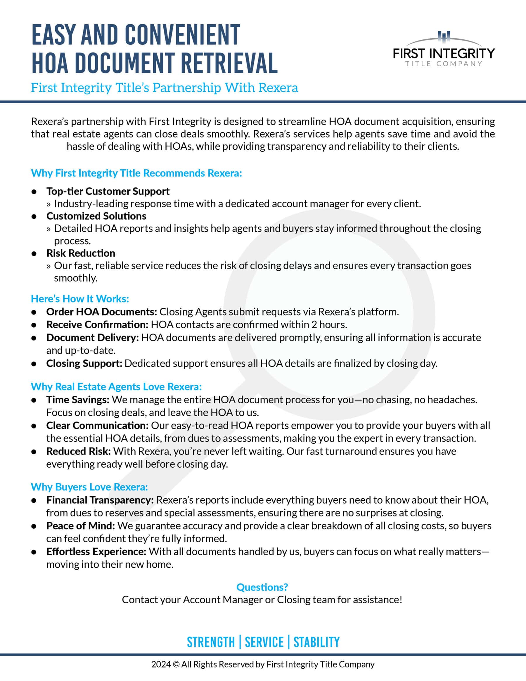 HOA Document Retrieval With Rexera - First Integrity Title Company