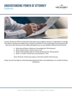 Understanding Power of Attorney - First Integrity Title Company