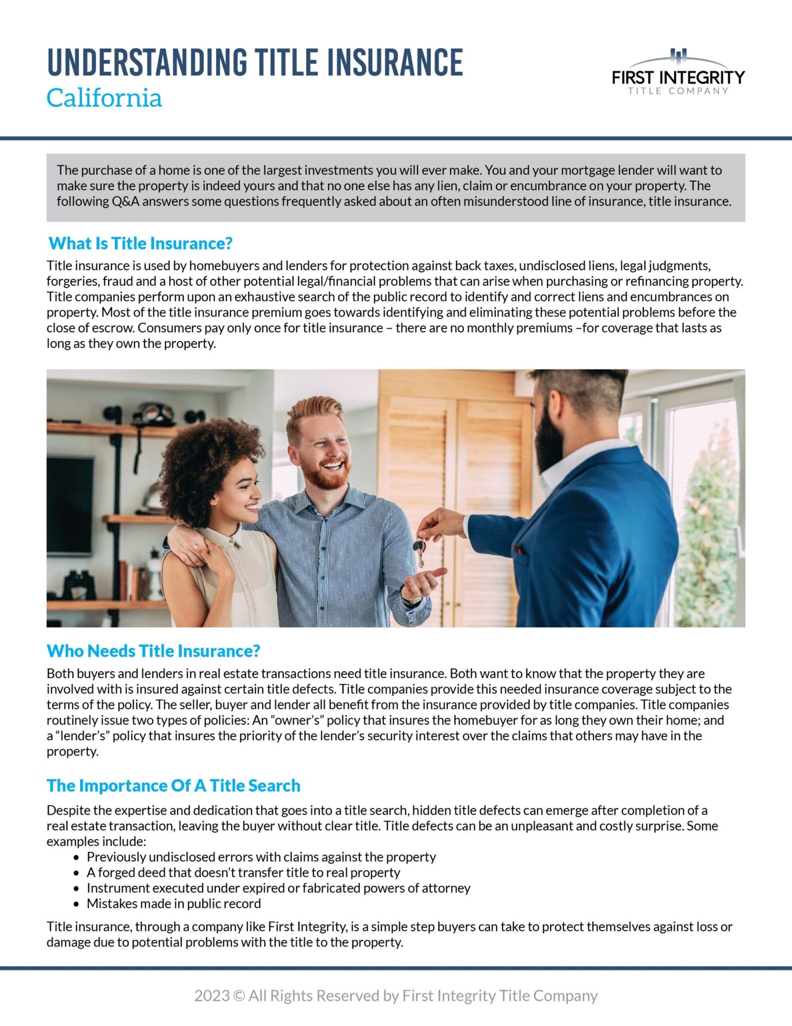 Understanding Title Insurance - First Integrity Title Company